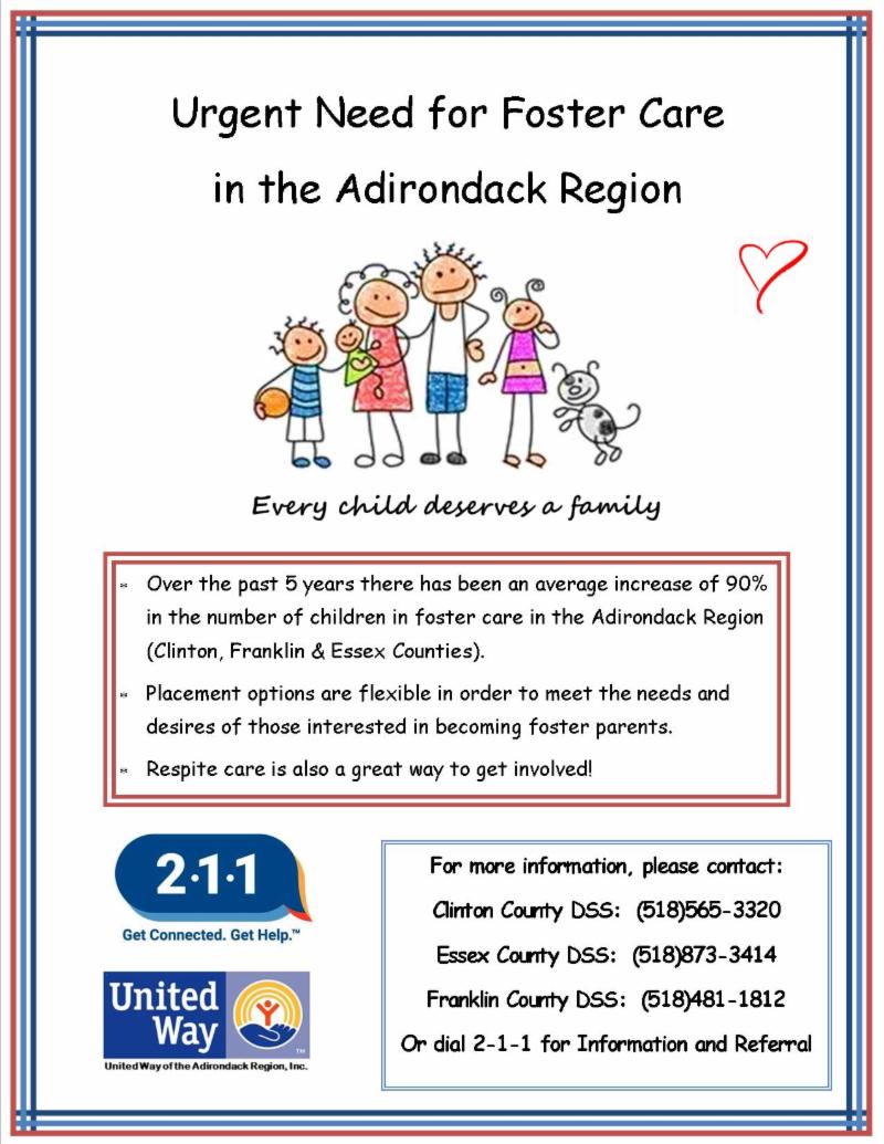 Foster Care _ Recovery Community Flyer-w 211 logo | The Peru Gazette