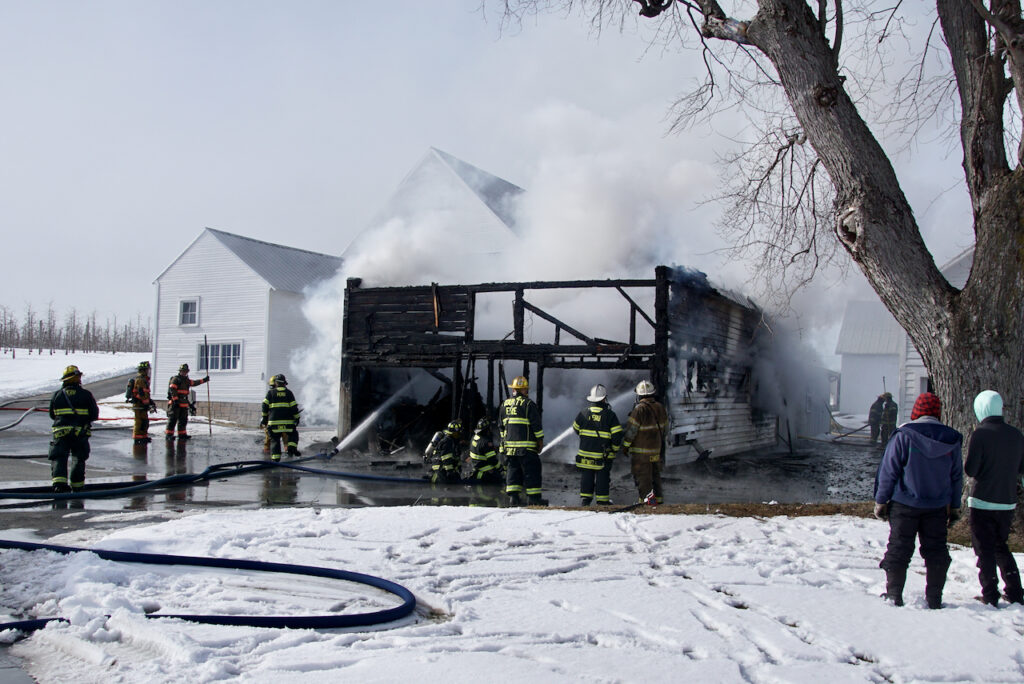 Friday afternoon fire destroys one Forrence Orchard barn, but ...