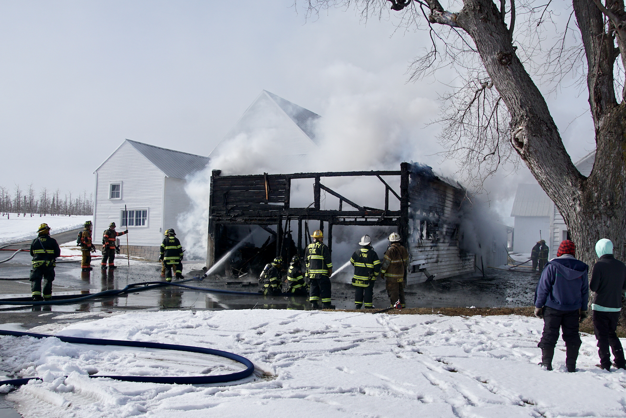 Friday afternoon fire destroys one Forrence Orchard barn, but ...