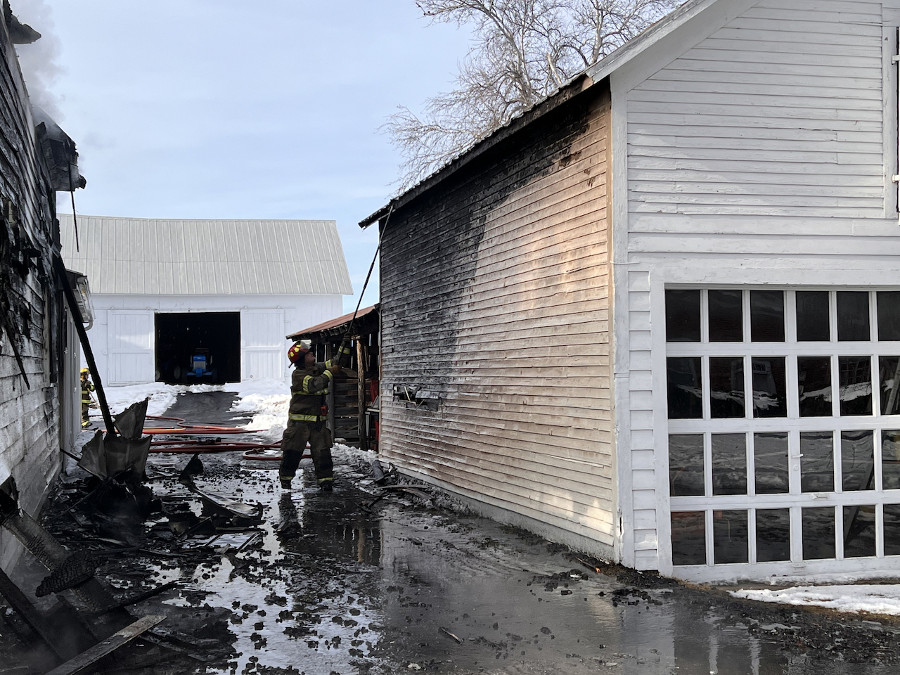 Friday afternoon fire destroys one Forrence Orchard barn, but ...