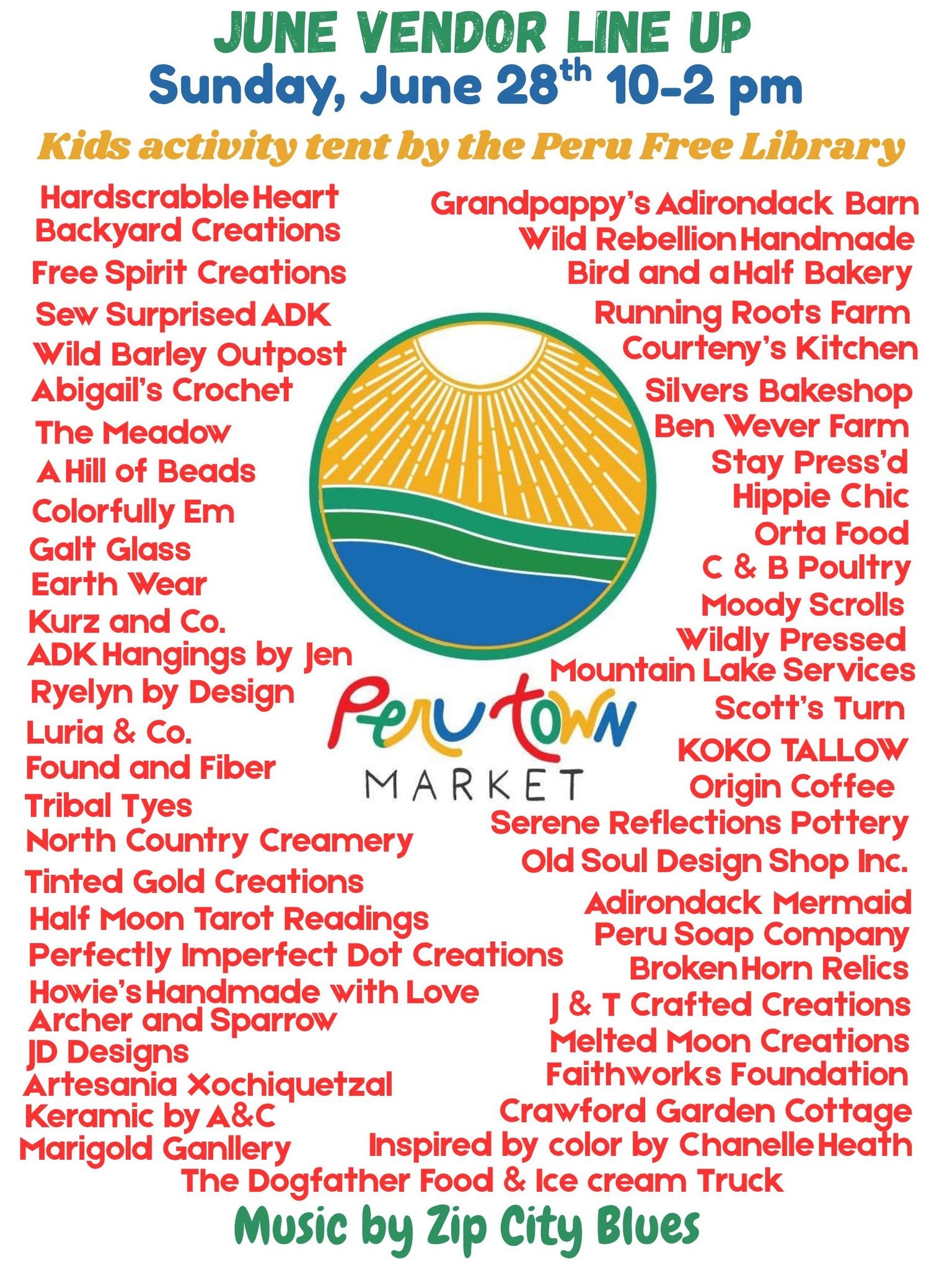 The Peru Town Market June 28 vendor line up is HERE! | The Peru Gazette